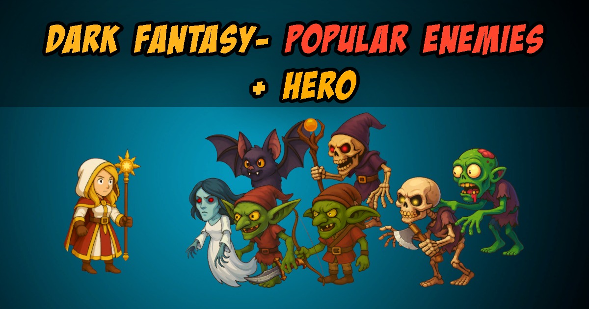 Dark fantasy - popular enemies + hero | 2D Characters | Unity Asset Store