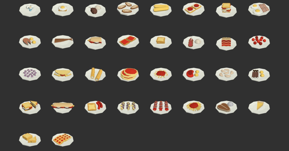 Low Poly Food & Packaging – Complete stylized Collection | 3D Food ...