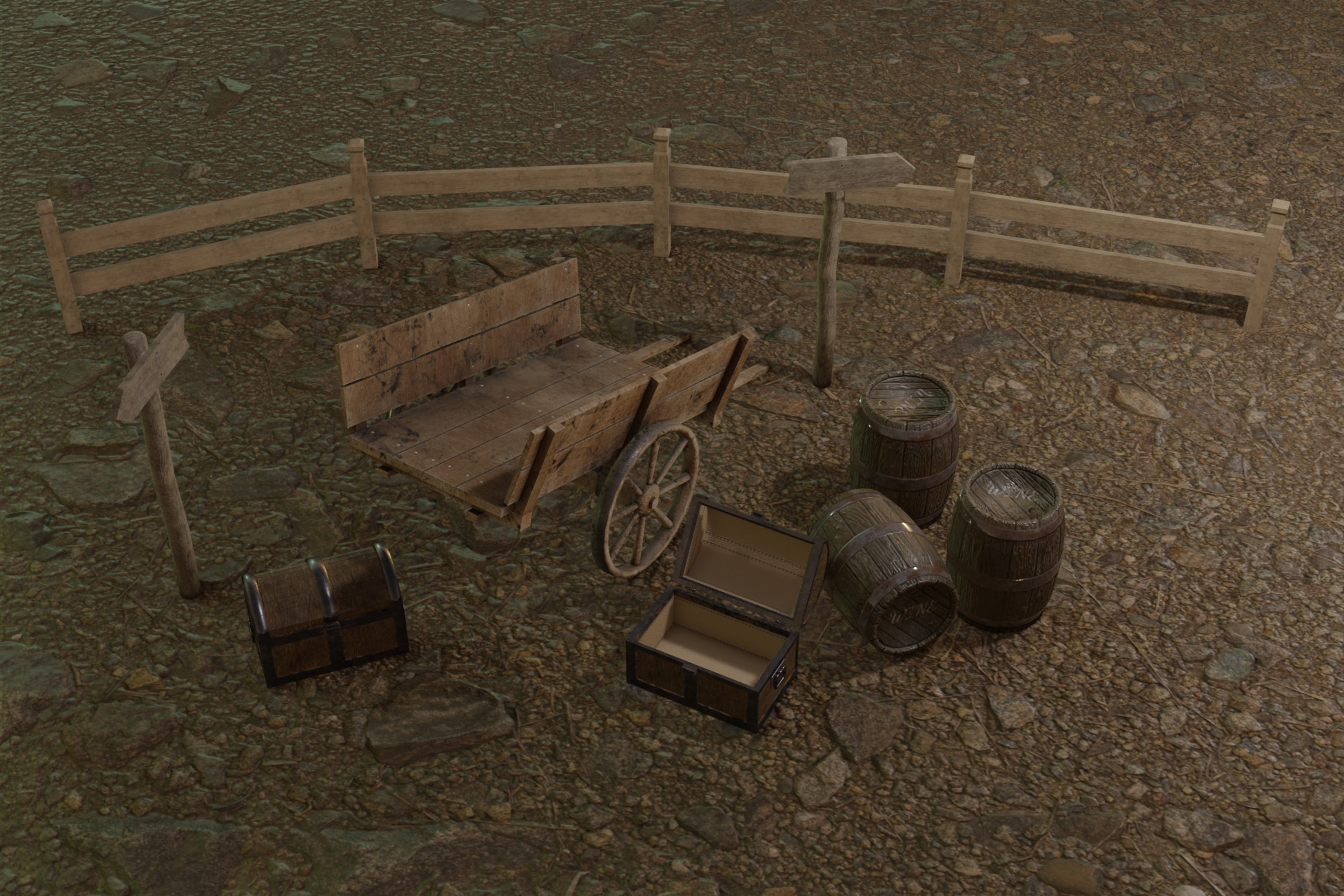 Medieval props set lite - with modular fence | 3D Exterior | Unity ...