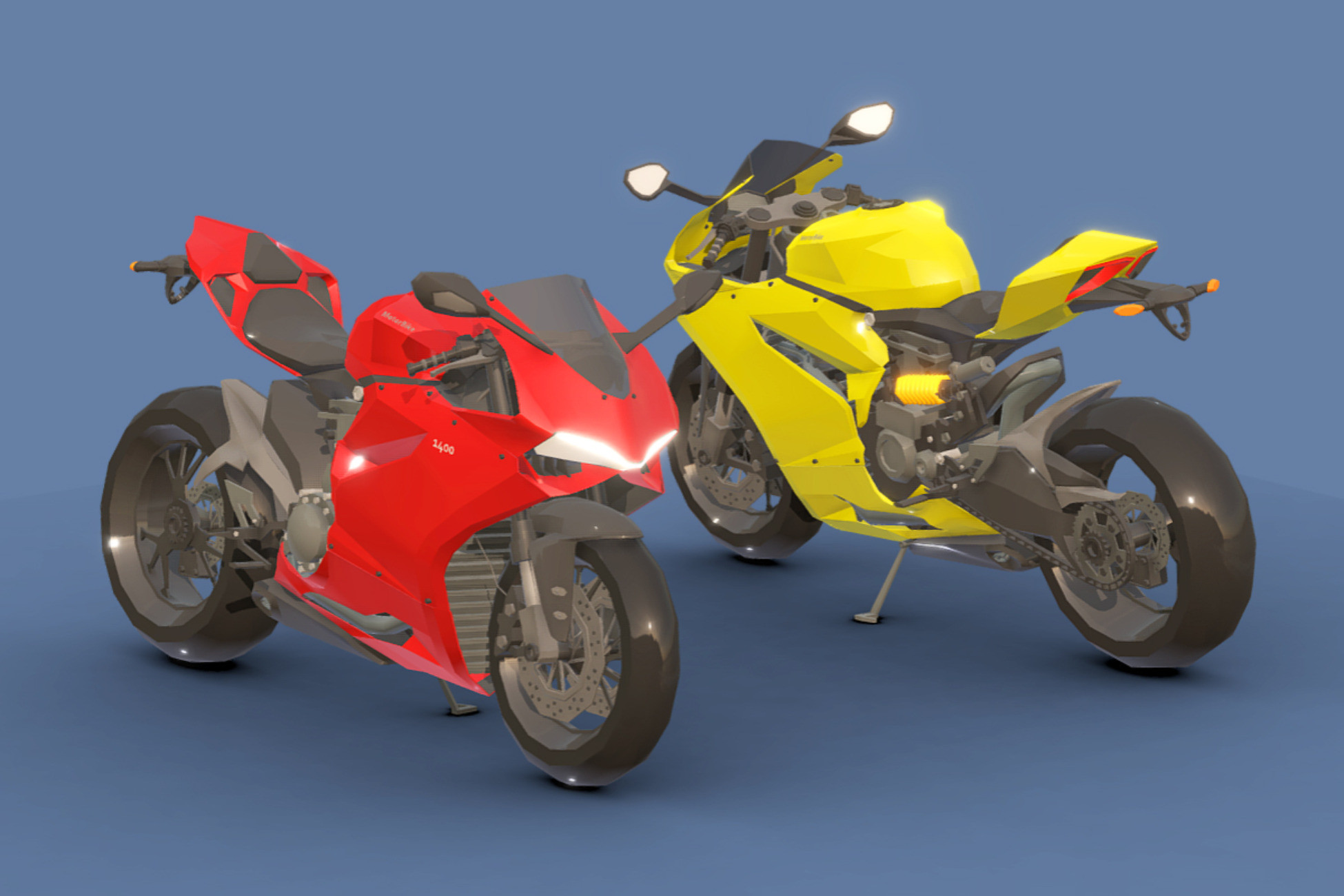 Low-Poly Motorcycle # 7 | 3D Land | Unity Asset Store