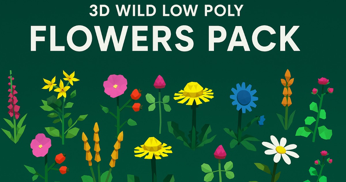 Wild Low Poly Flowers Pack | 3D Flowers | Unity Asset Store
