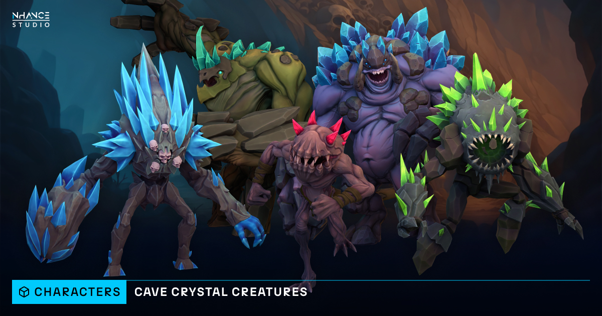 Stylized Cave Crystal Creatures Pack | Characters | Unity Asset Store