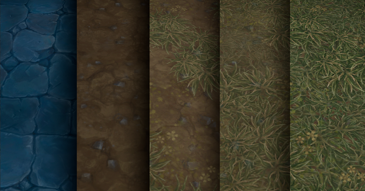 Grass Dirt Stone Texture Pack 03 Hand Painted | 2D Floors | Unity Asset ...