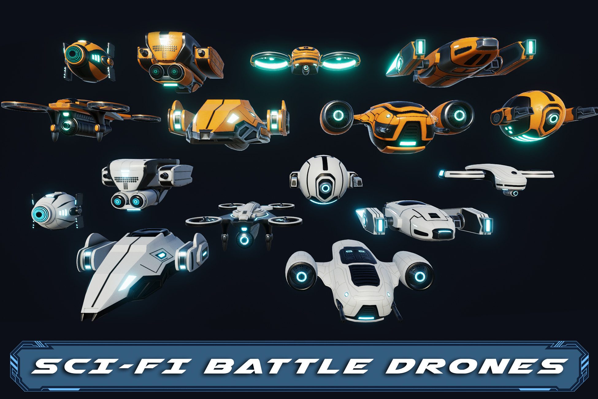 Sci-Fi Battle Drones | 3D 로봇 | Unity Asset Store