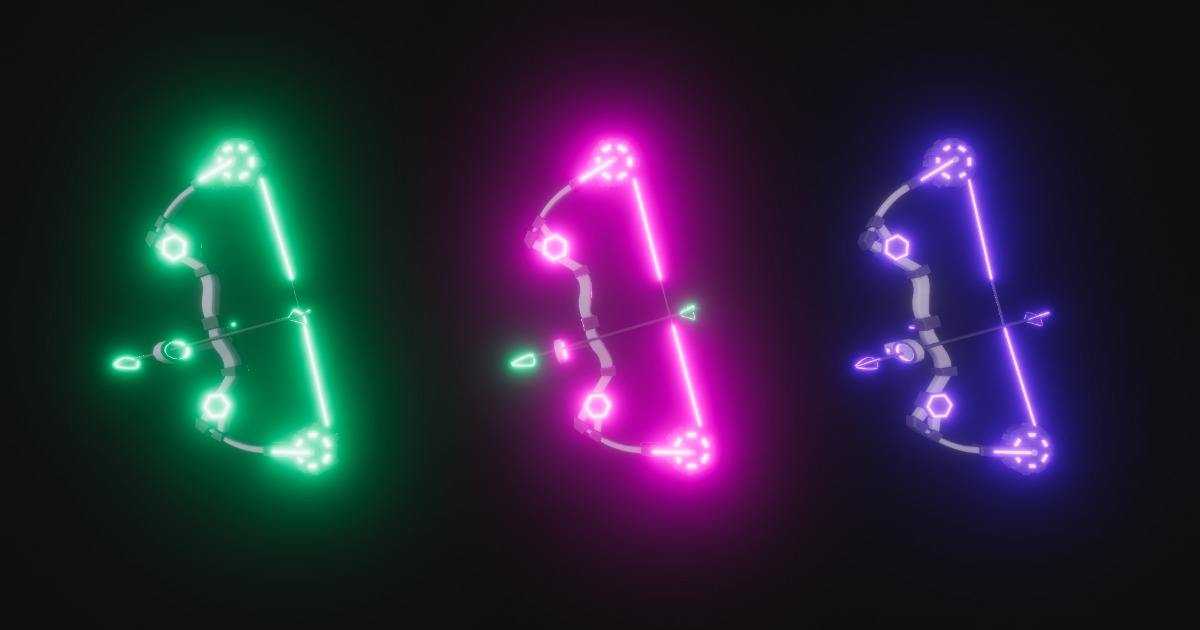 Neon Cyber Weapon Pack - Bow & Arrow | 3D Weapons | Unity Asset Store