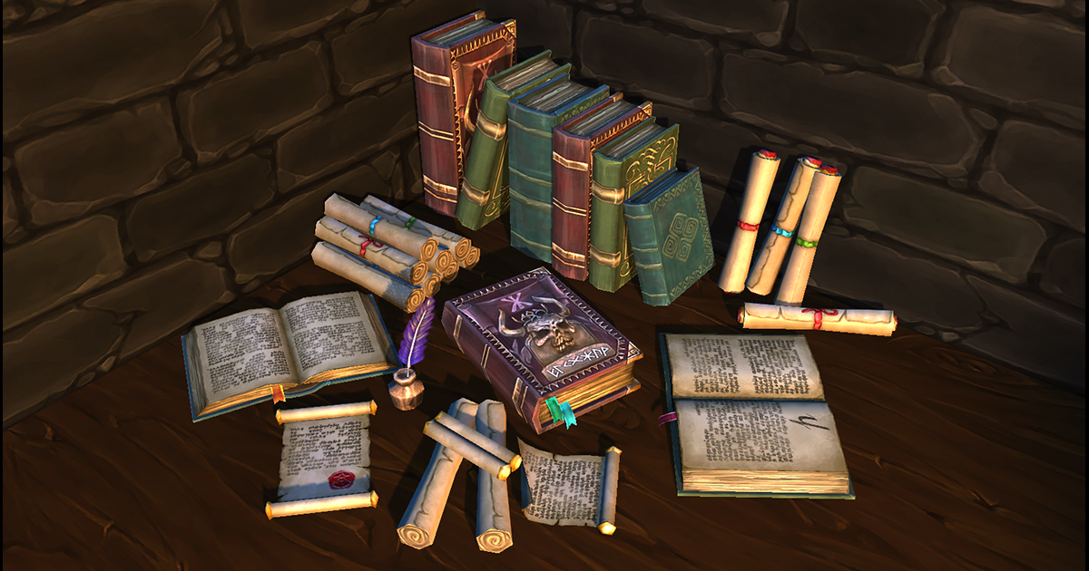 Books and Scrolls - vol.01 | 3D Props | Unity Asset Store