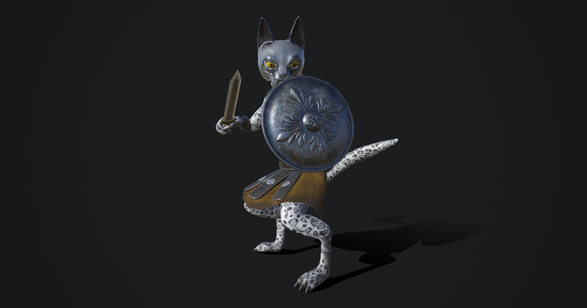 Cat Warrior PBR Character | 3D Creatures | Unity Asset Store