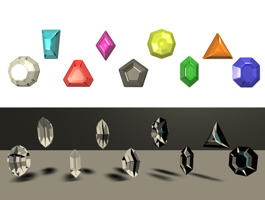 3D Gems with Internal Facets | 3D 소품 | Unity Asset Store