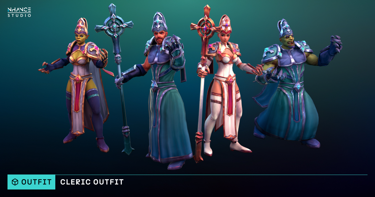 Stylized Fantasy Cleric Outfit | 3D Characters | Unity Asset Store