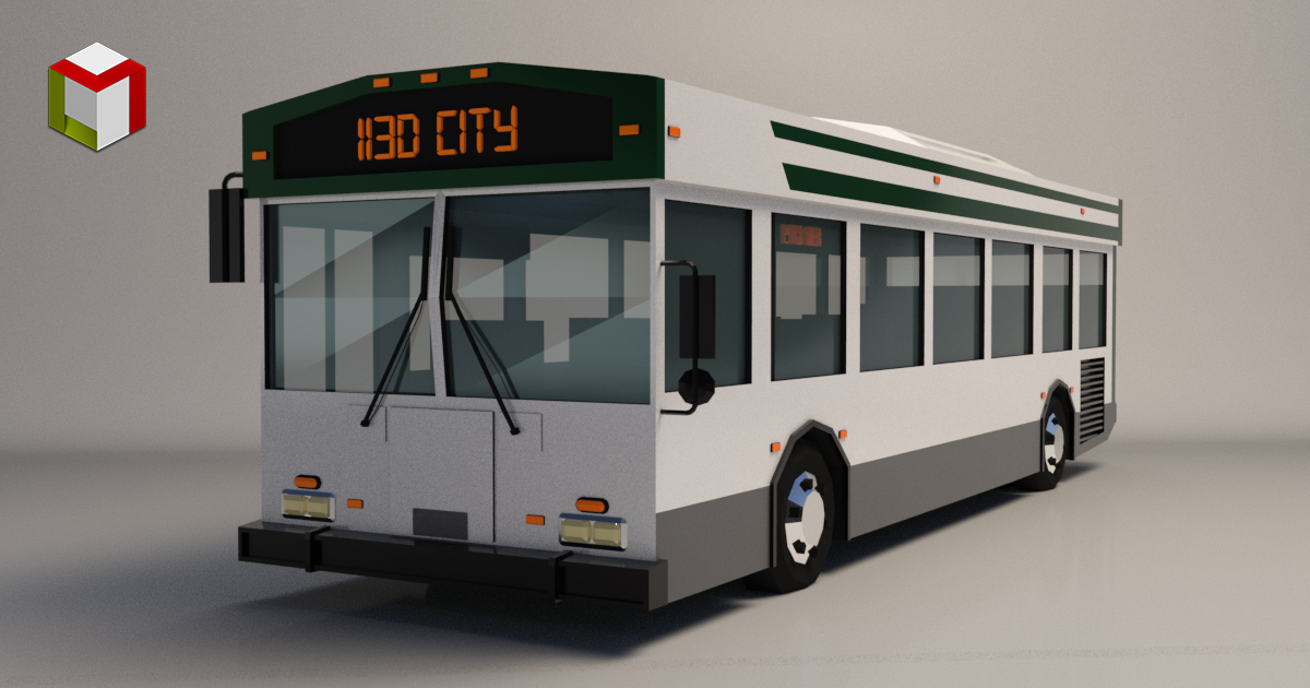Low Poly City Bus 01 | 3D Land | Unity Asset Store