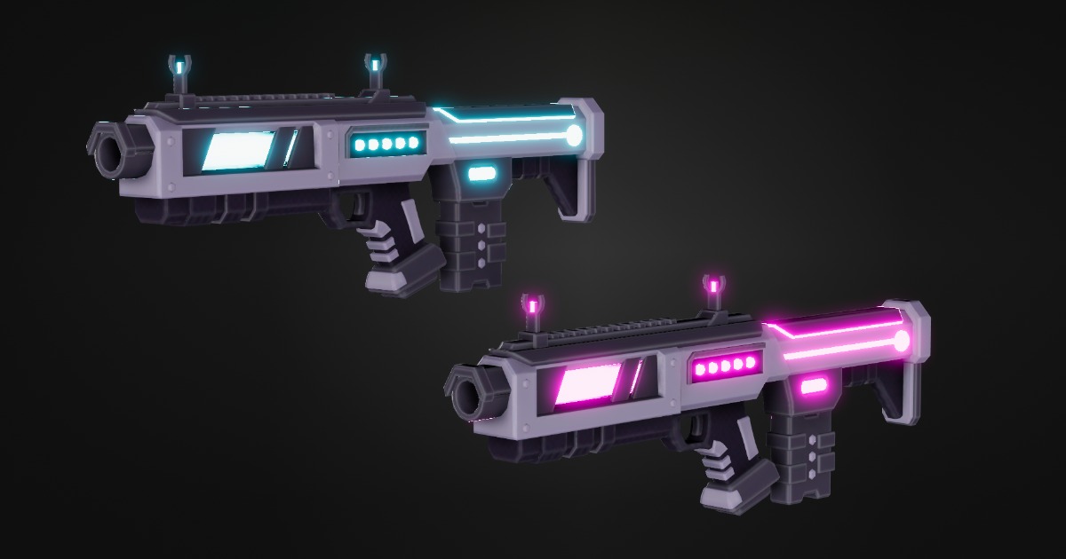 Neon Cyber Weapon Pack - Shotgun | 3D Weapons | Unity Asset Store