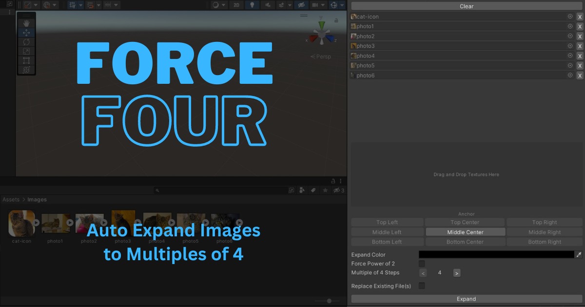 ForceFour - Expand Images to Multiple of 4 | Utilities Tools | Unity Asset Store