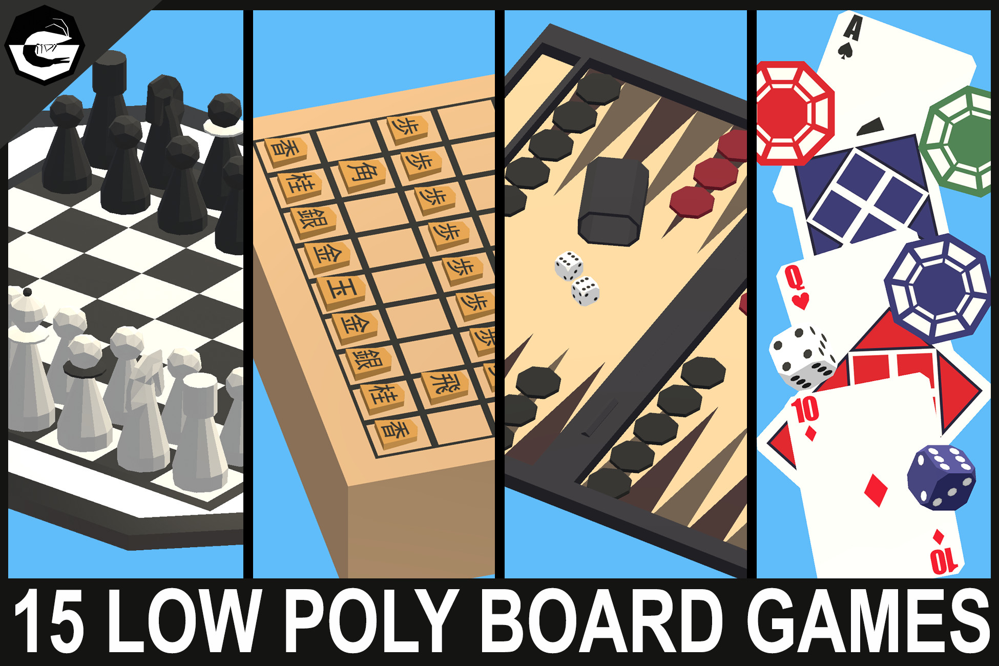 Low Poly Board Games Set | 3D Props | Unity Asset Store