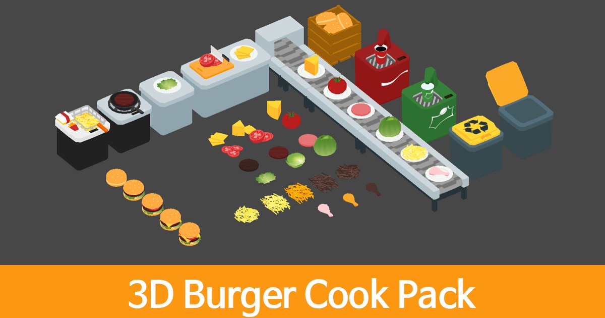 3D Burger Cook Pack | 3D Food | Unity Asset Store