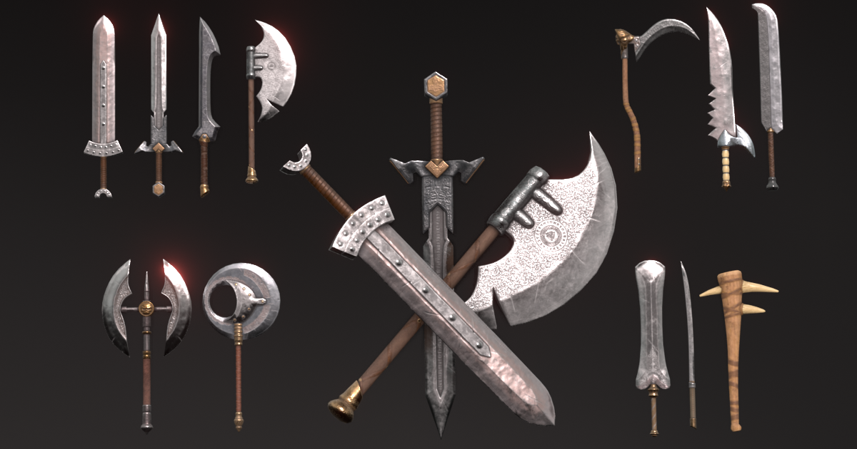 Barbarian Set | 3D Weapons | Unity Asset Store