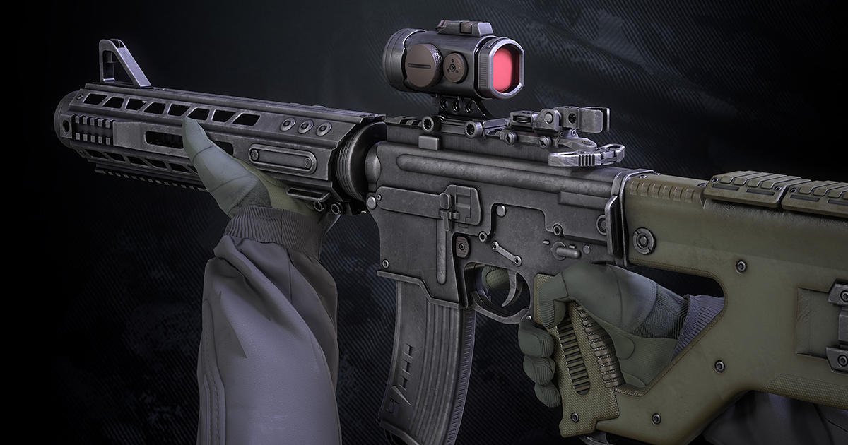 Thorn Assault Rifle With Hands And Weapon Case | 3D Weapons | Unity ...
