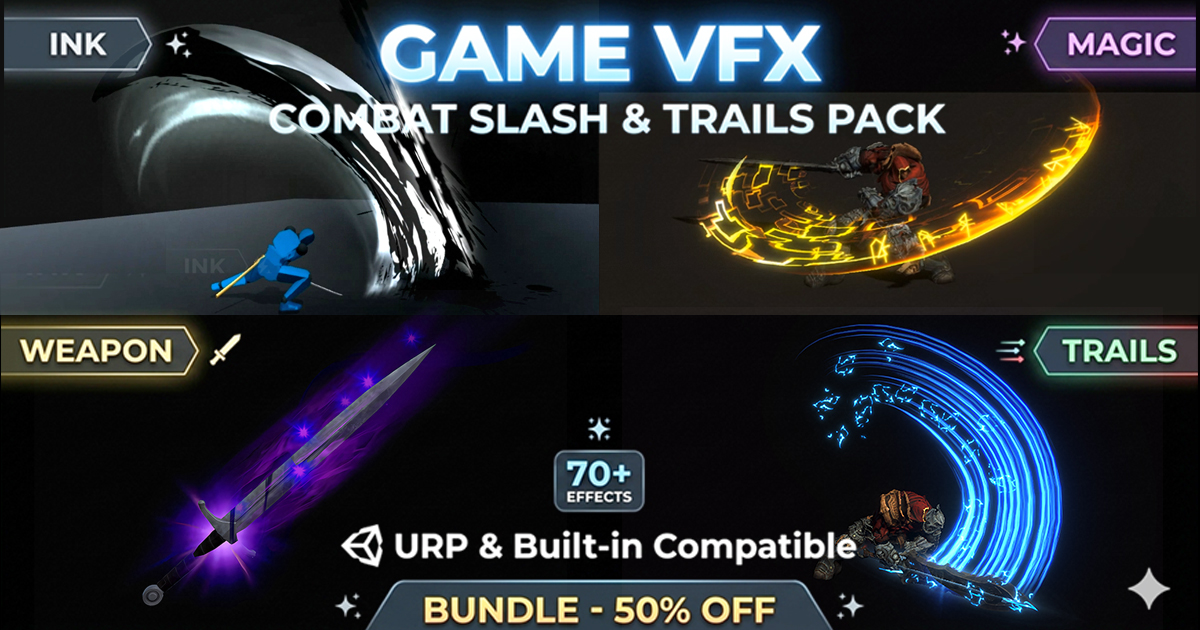 Game VFX - Combat Slash & Trails | VFX Particles | Unity Asset Store