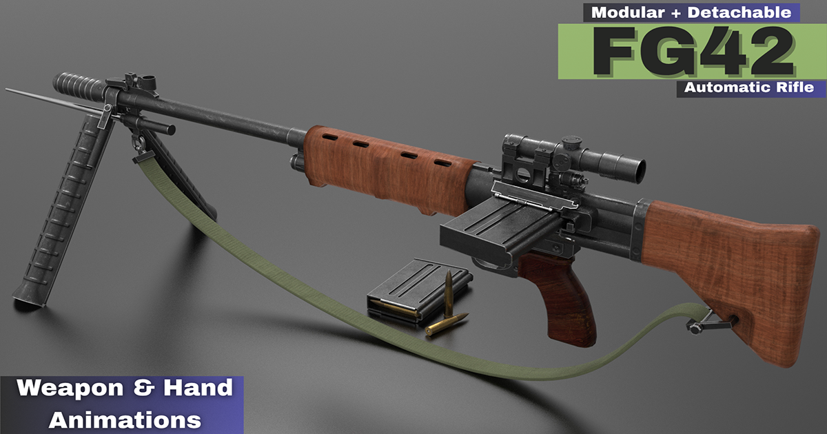 FG42 Automatic Rifle (Fps - Tps) | 3D Weapons | Unity Asset Store