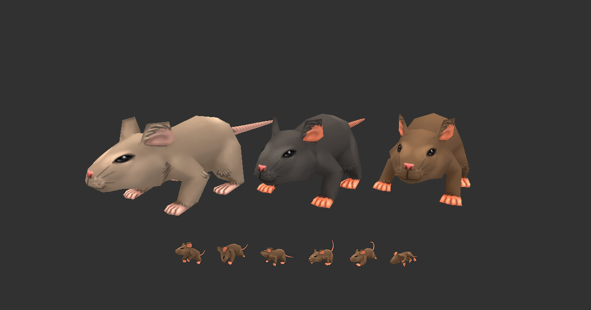 Low Poy Hand Painted Rat | Characters | Unity Asset Store