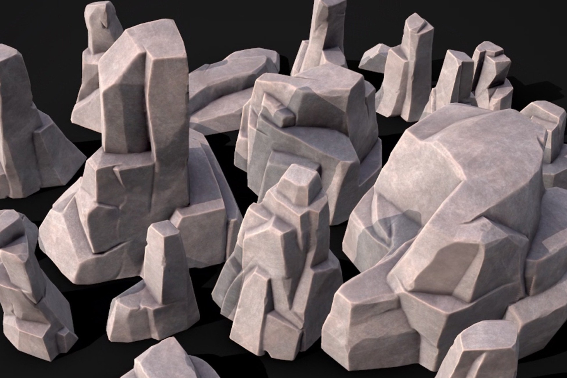 Stylized Rocks Pack | Floating Islands | Set Of Sculpted Stones | 3D ...