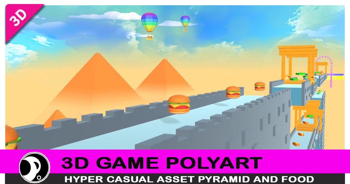 hyper casual asset ( pyramid and Food) | 3D Environments | Unity Asset ...