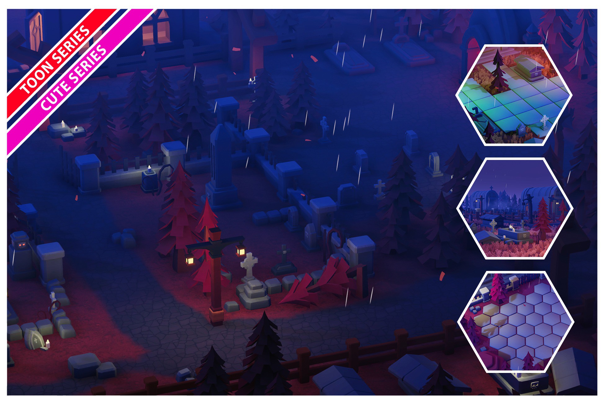 Haunted Cemetery Forest Pack Cute Toon Series | 3D Environments | Unity ...