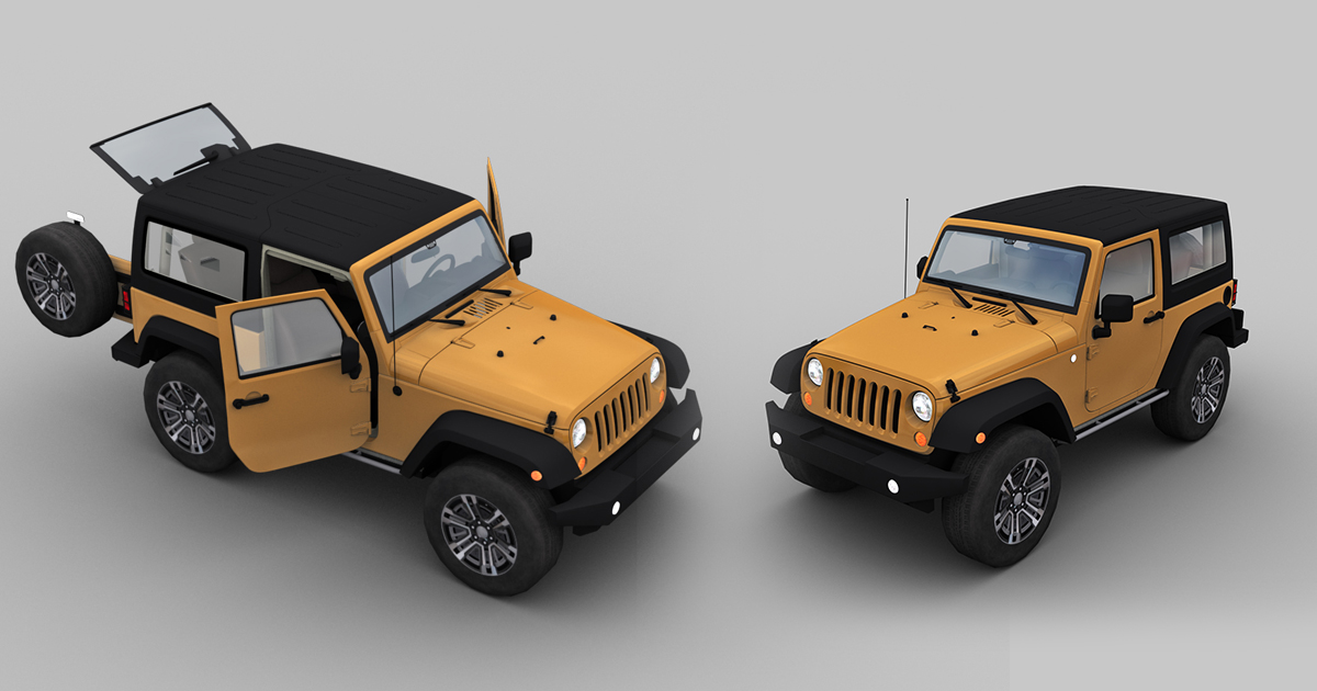 Lowpoly Jeep With Interior 1 | 3D Land | Unity Asset Store