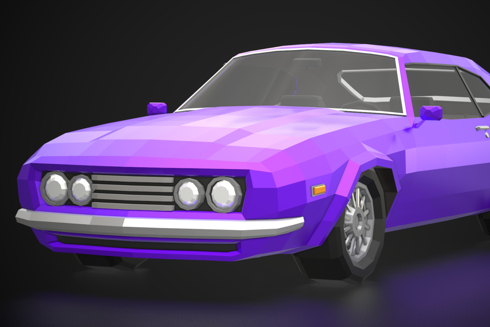 Low-Poly Retro Muscle Car 03 | 3D 汽车 | Unity Asset Store