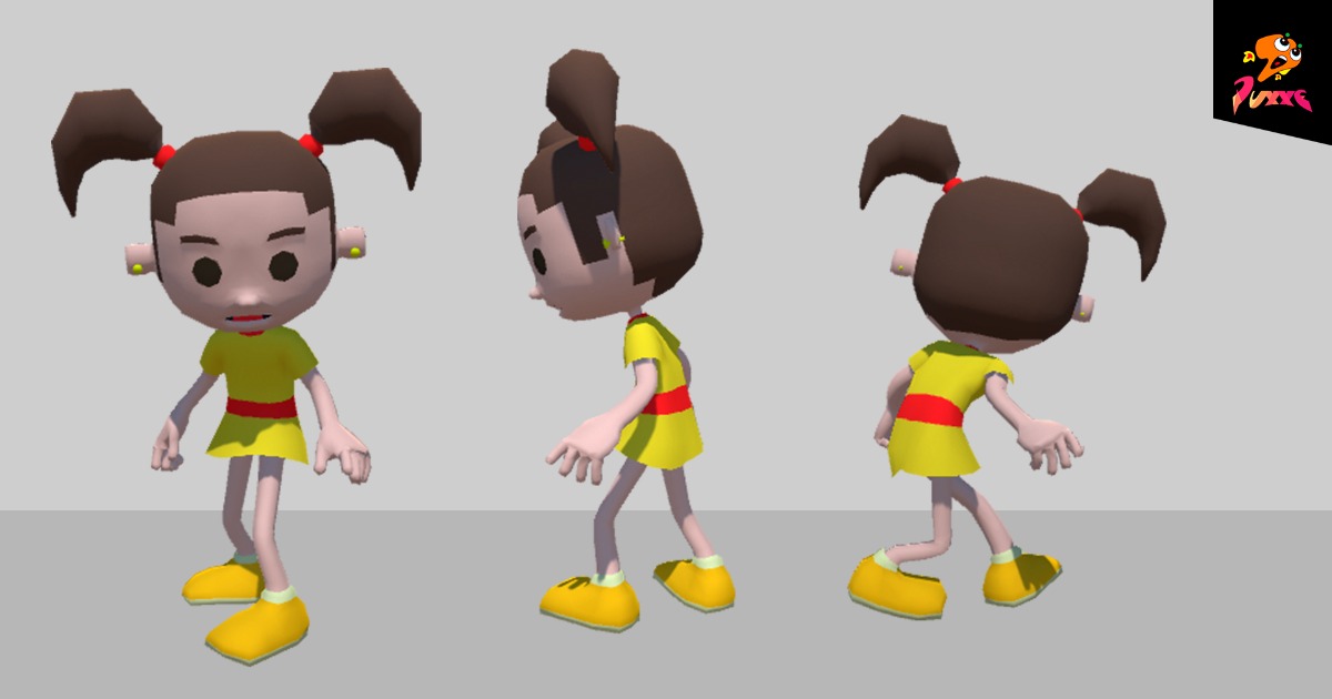 3D Character #006 - White Girl - Animated - Low Poly - FBX | 3D ...