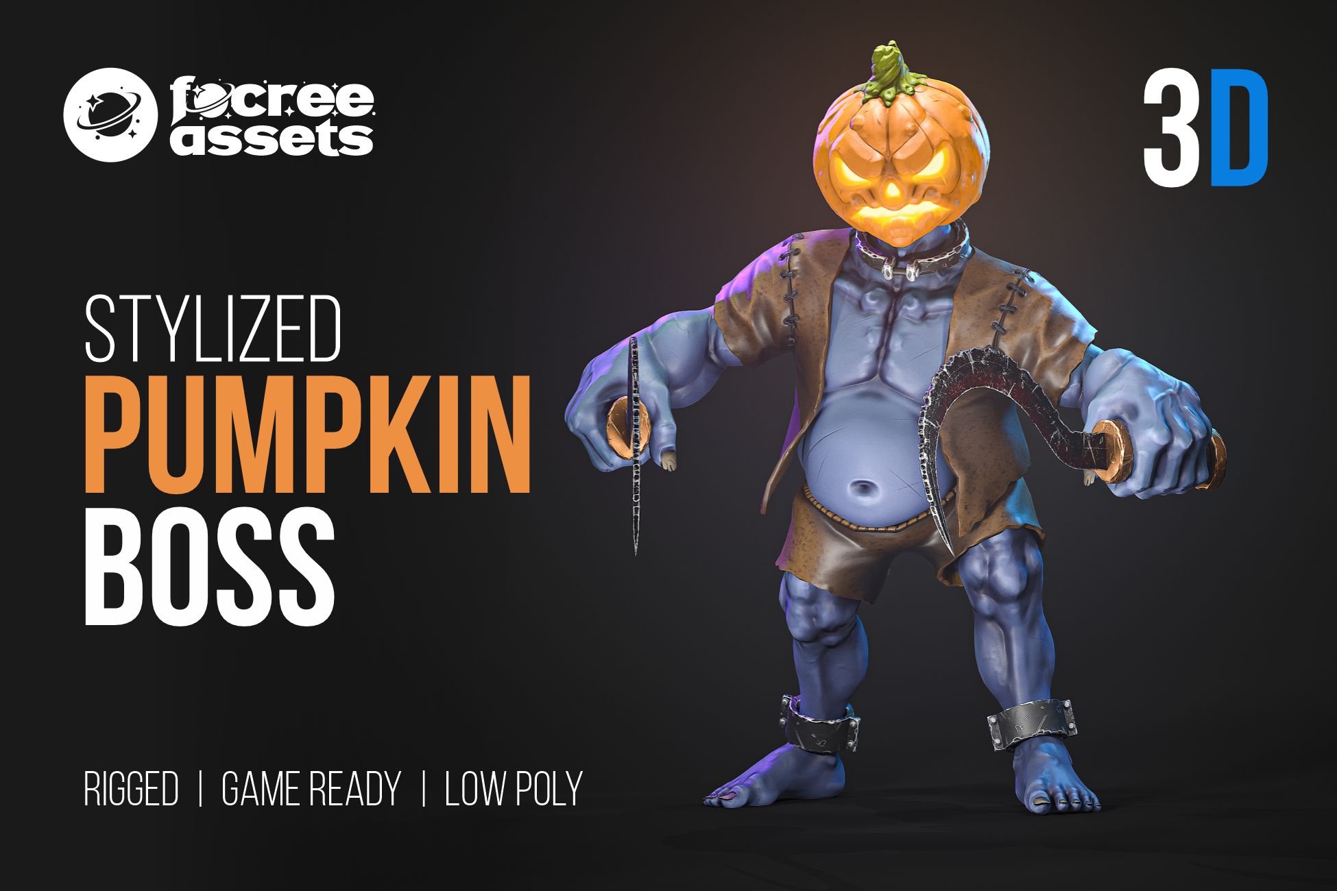 Stylized Pumpkin Boss - Halloween Character | 3D Characters | Unity ...