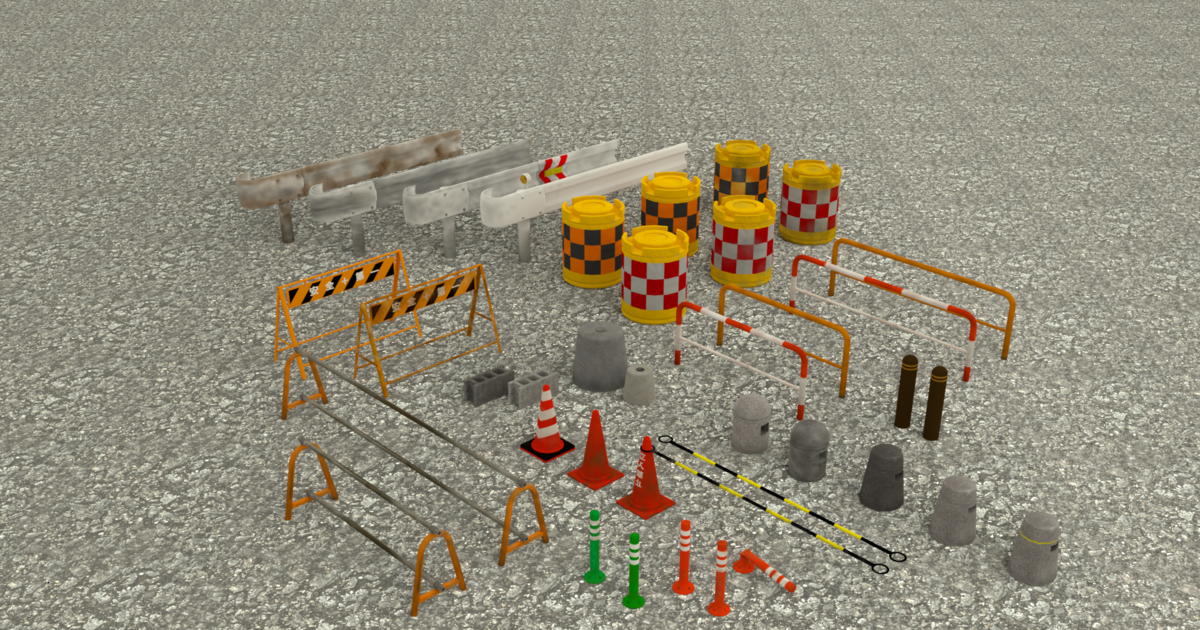 Low poly road assets | 3D Industrial | Unity Asset Store