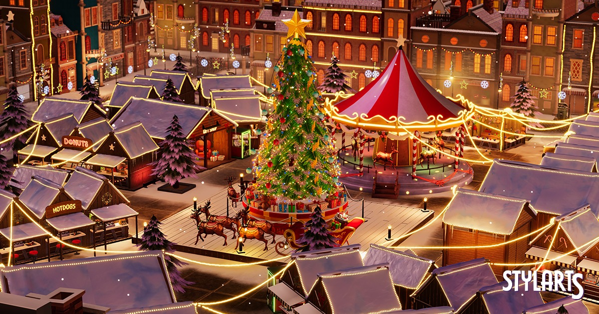 Modular Stylized Christmas Market | 3D Fantasy | Unity Asset Store