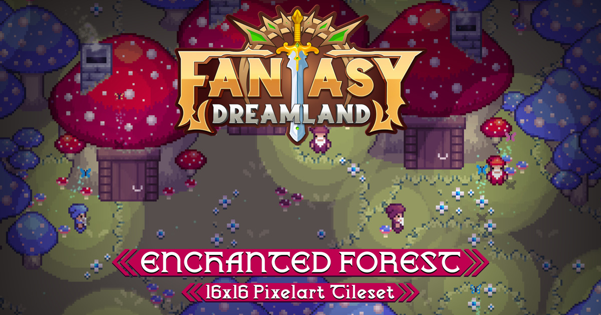 2D TopDown Enchanted Forest 16x16 Tileset | 2D Environments | Unity ...