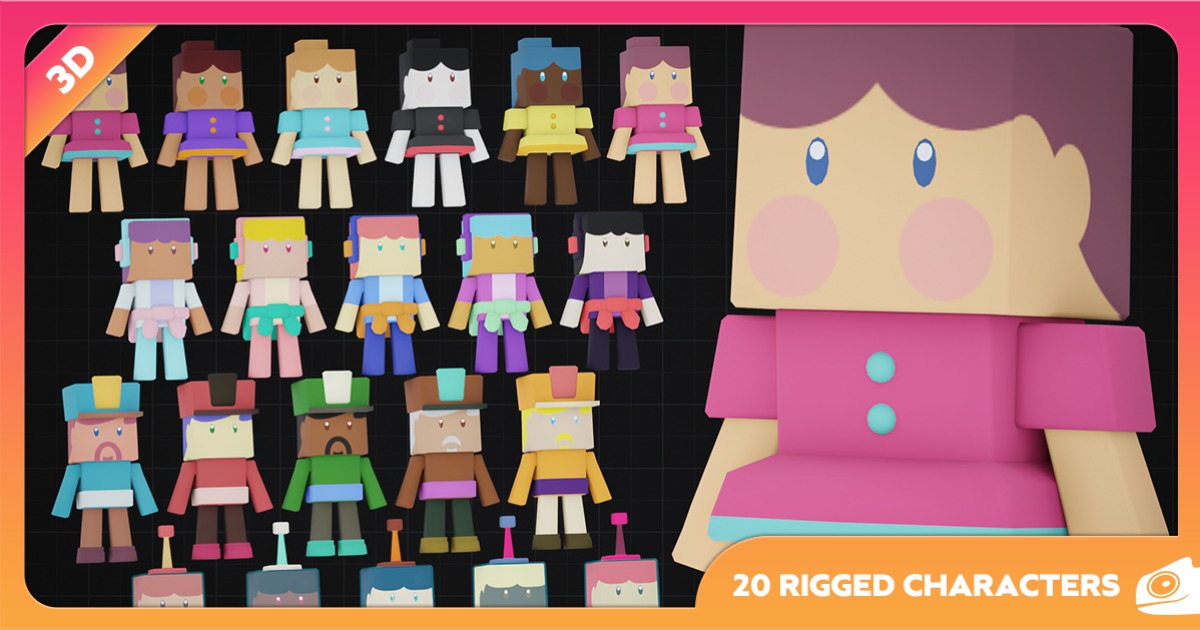 Squared Characters | 3D Characters | Unity Asset Store