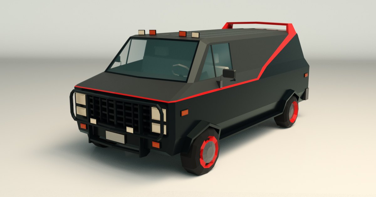 Low Poly A-Team Van | 3D Land | Unity Asset Store