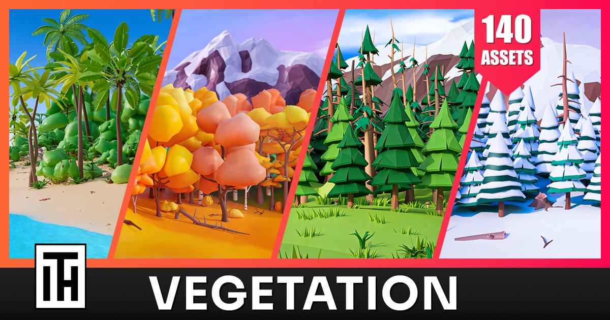 Vegetation - Low Poly 3D Models Pack | 3D 나무 | Unity Asset Store