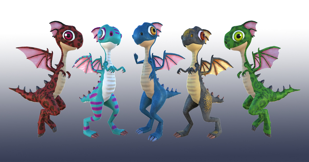 Cute fantasy dragons | Characters | Unity Asset Store
