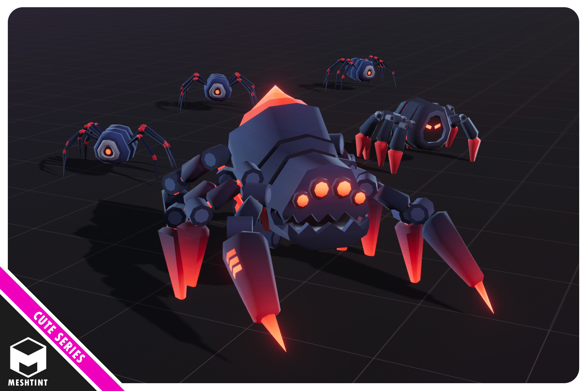 Spiderling Spider Queen Robot Evolution Pack Cute Series | 3D 로봇 | Unity Asset Store