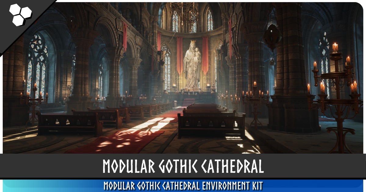 Modular Gothic Cathedral (Gothic Cathedral, Modular Cathedral) | 3D Dungeons | Unity Asset Store