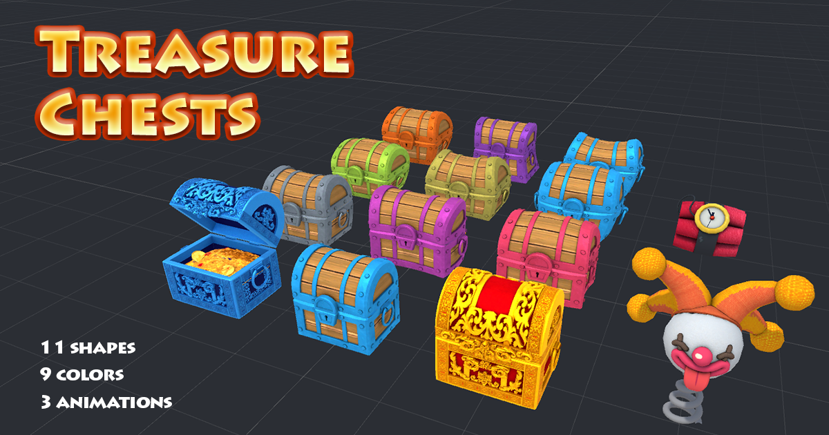 Treasure Chests (Toon style) | 3D Props | Unity Asset Store
