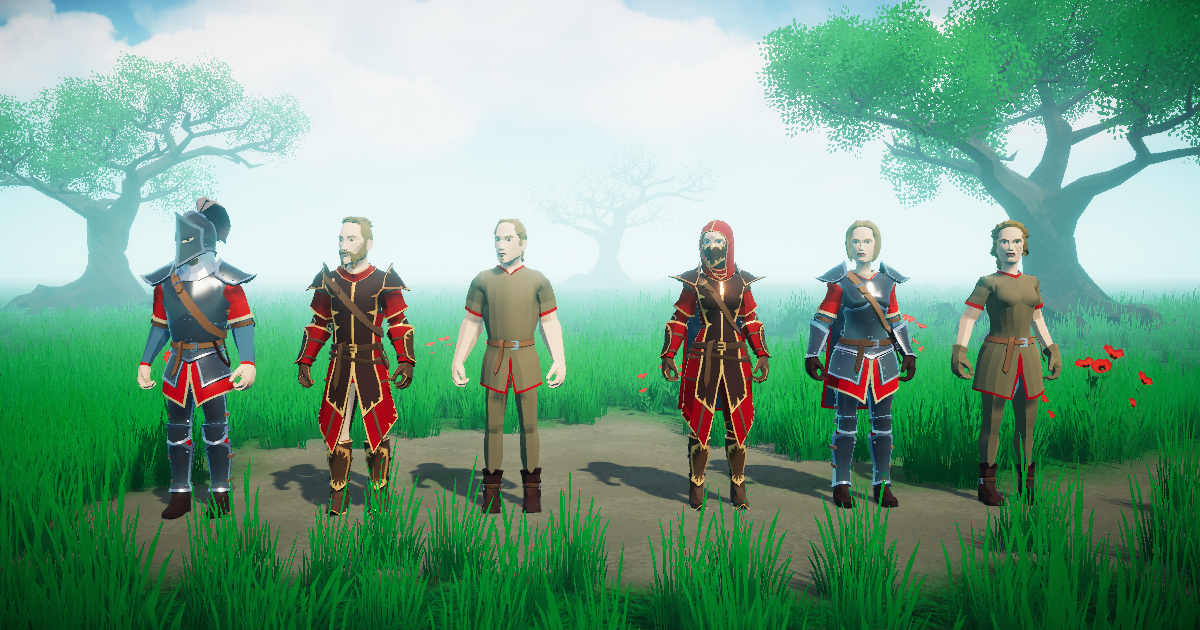 Lowpoly Modular Armors - Free - MEDIEVAL FANTASY SERIES | 3D Characters ...