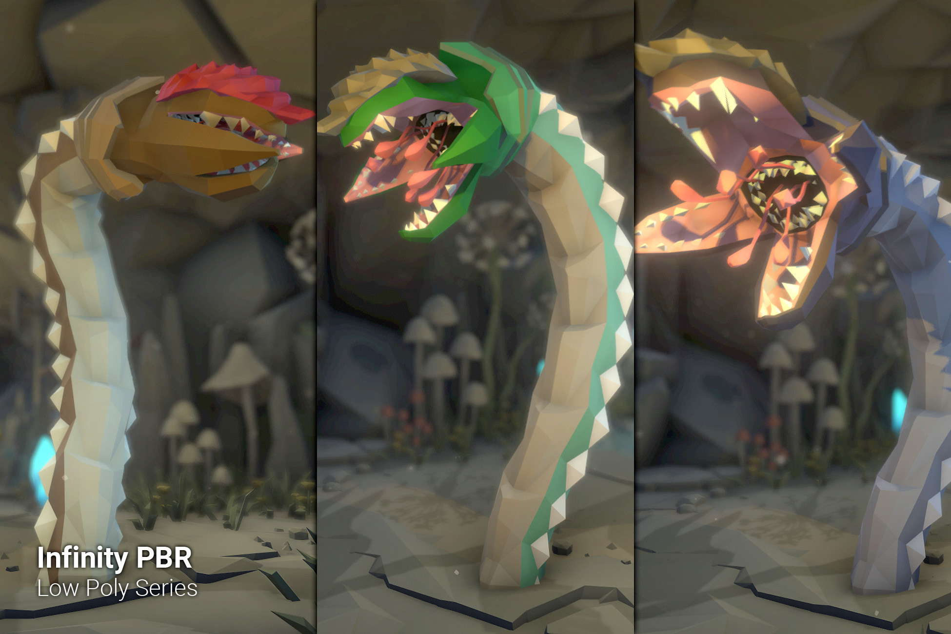 Low Poly Character - Giant Worm - Fantasy RPG | 3D Creatures | Unity ...