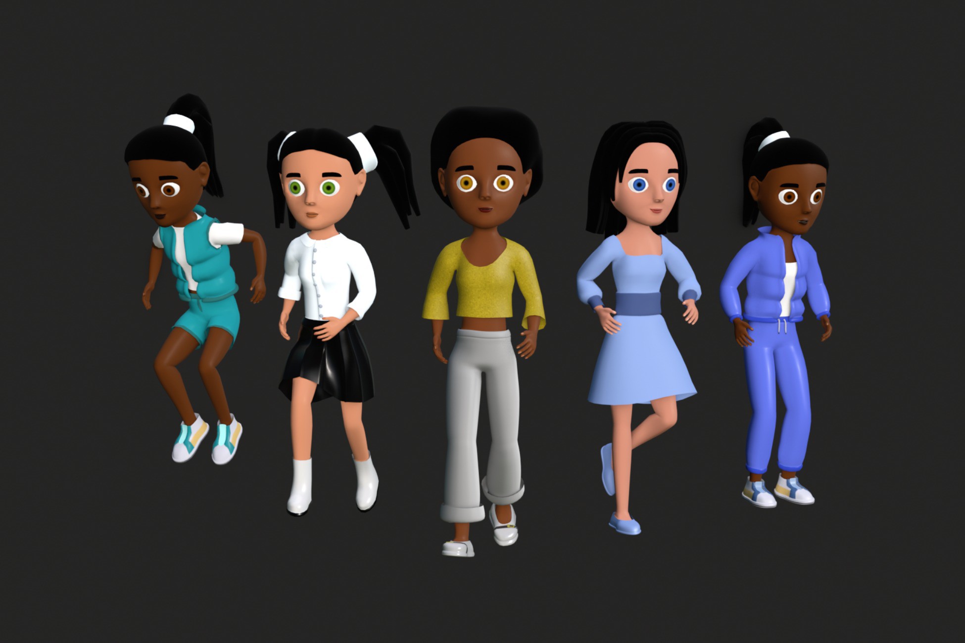 Cartoon Modular Female Character | 3D Characters | Unity Asset Store