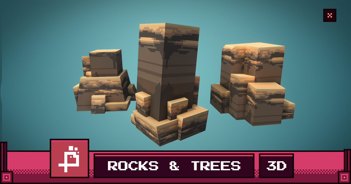 Koi Pixel Rocks And Trees | 3D Environments | Unity Asset Store