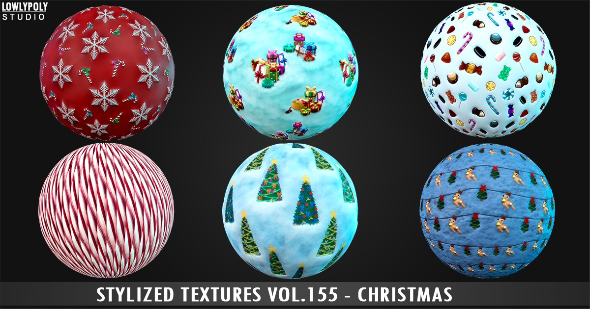 Stylized Christmas Vol.155 - Hand Painted Textures | 2D Textures ...