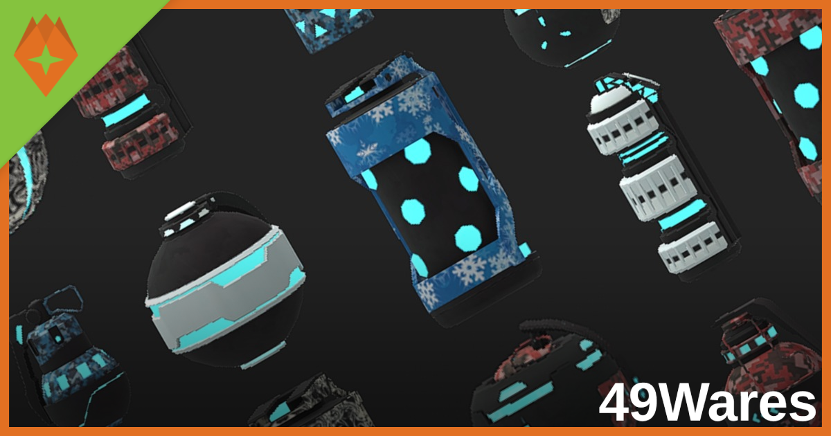 LowPolyStyle Sci-Fi Weapons (Grenades) with 5 Skins/Textures | 3D ...