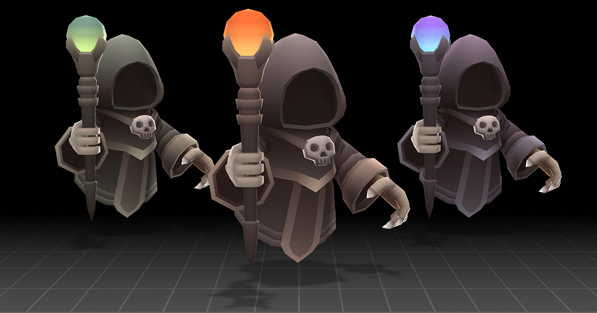 Poly HP - Necrolyte | 3D Creatures | Unity Asset Store