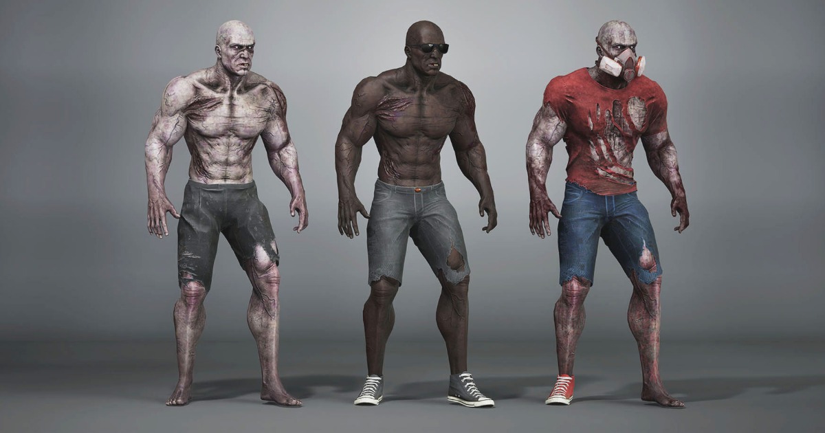 Muscle Zombie Summer | 3D Humanoids | Unity Asset Store