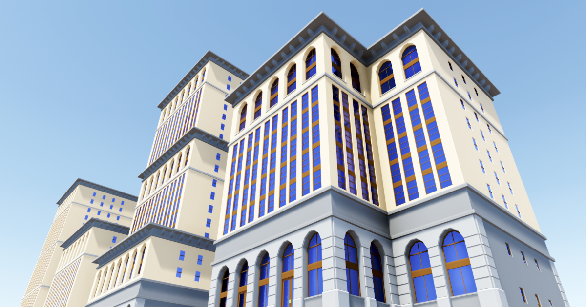 Lowpoly Modular Building 1 | 3D Exterior | Unity Asset Store