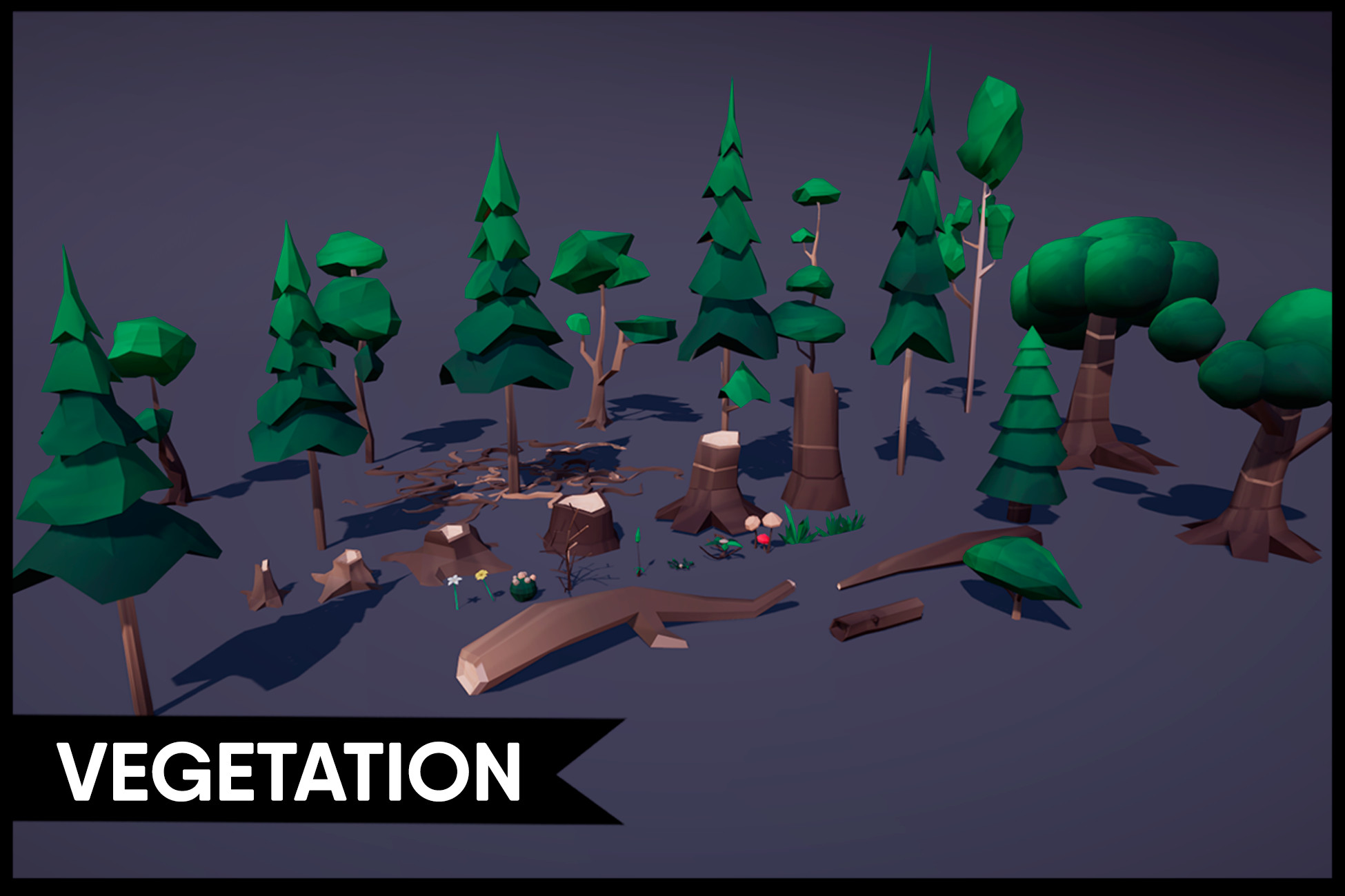 Vegetation_Kitbashing - Lowpoly Environment by Unvik_3D | 3D Vegetation | Unity Asset Store